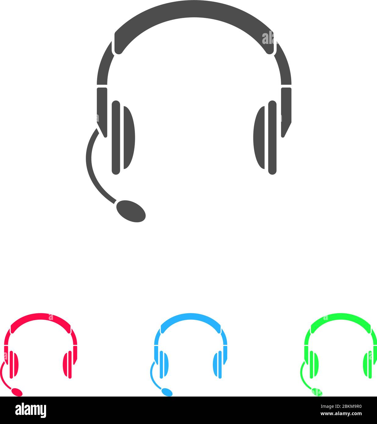 Headset flat icons on Stock Vector Images - Alamy
