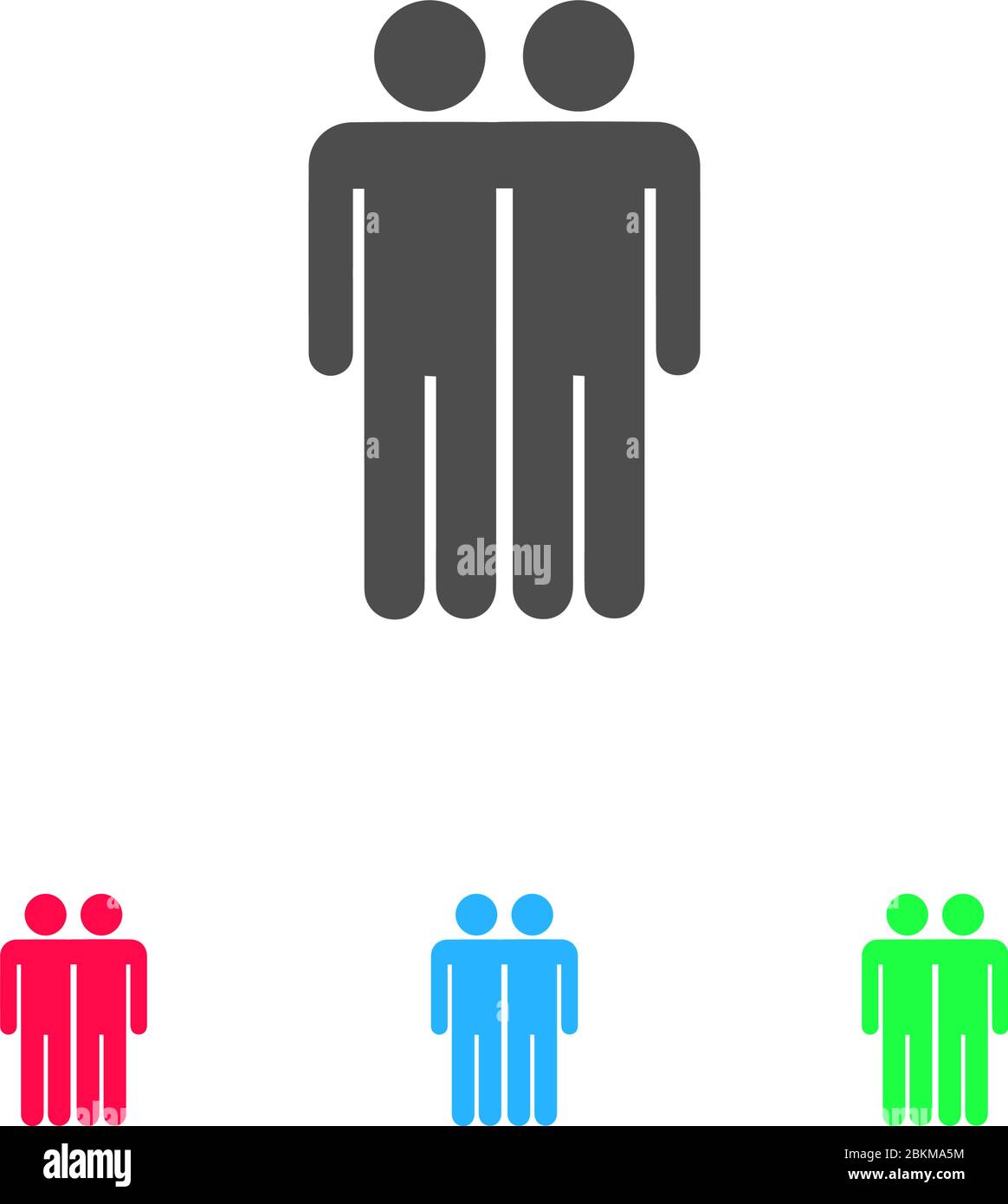 Best friends icon flat. Color pictogram on white background. Vector ...