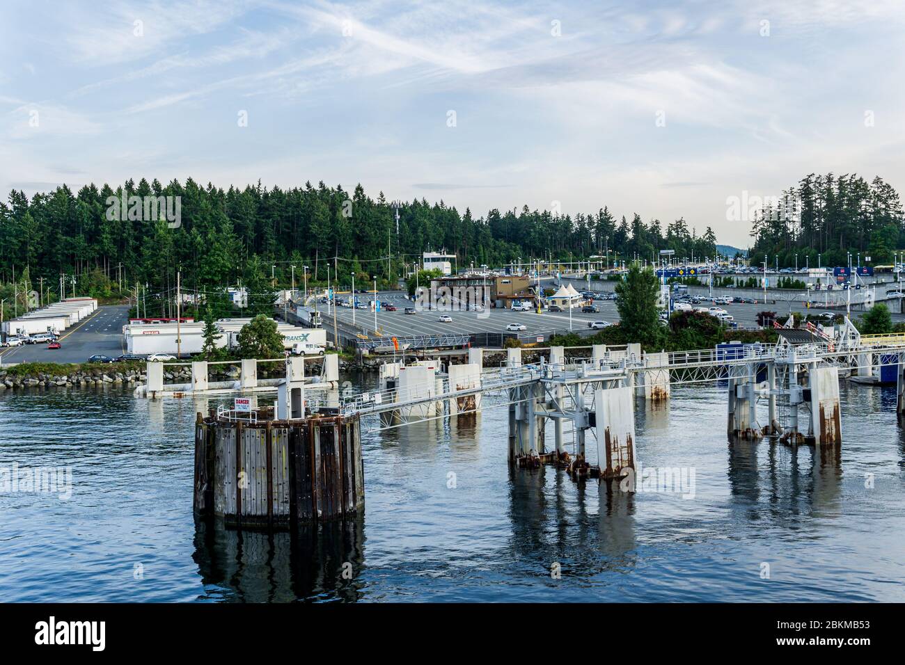 SWARTZ BAY, CANADA - JULY 14, 2019: top view ferry terminal major ...