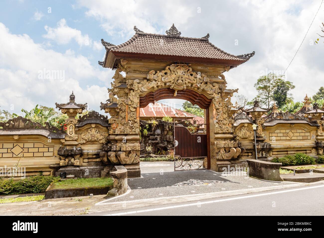 Entrance gate of a traditional Balinese house in Desa Katung in ...