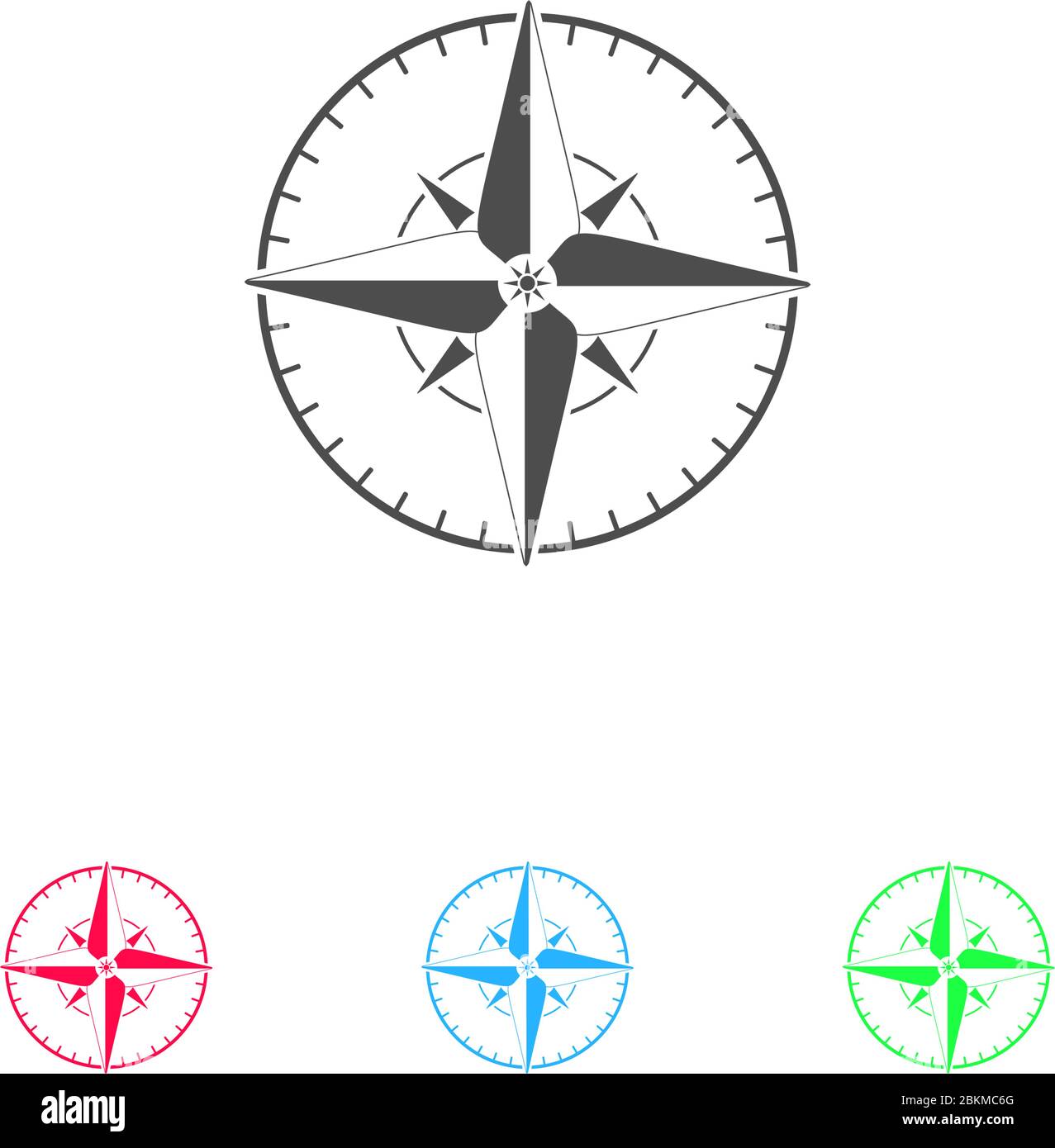Compass icon flat. Color pictogram on white background. Vector ...