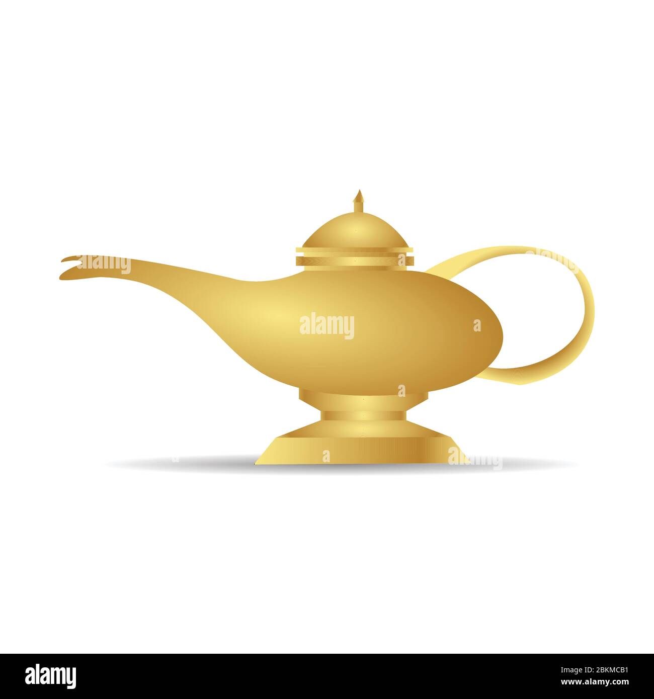 Golden arabian magic lamp illustration. isolated white background vector Stock Vector Image ...