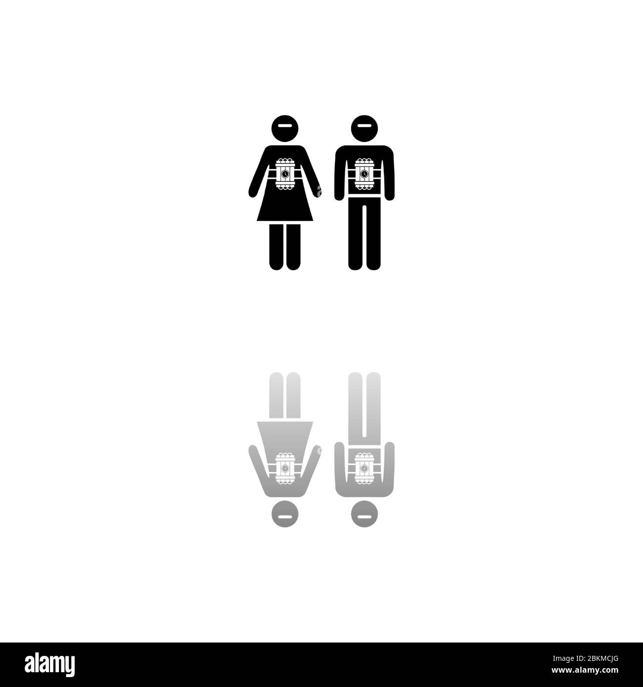 Terrorist. Black symbol on white background. Simple illustration. Flat ...