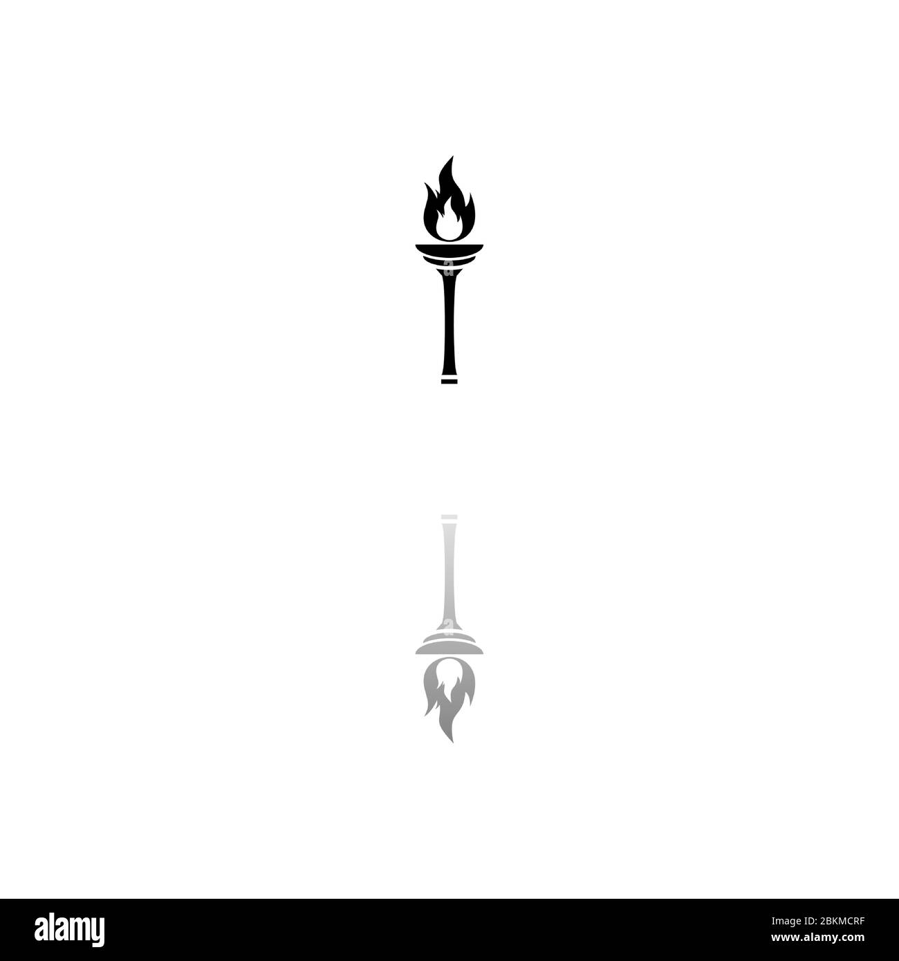 Torch. Black symbol on white background. Simple illustration. Flat ...