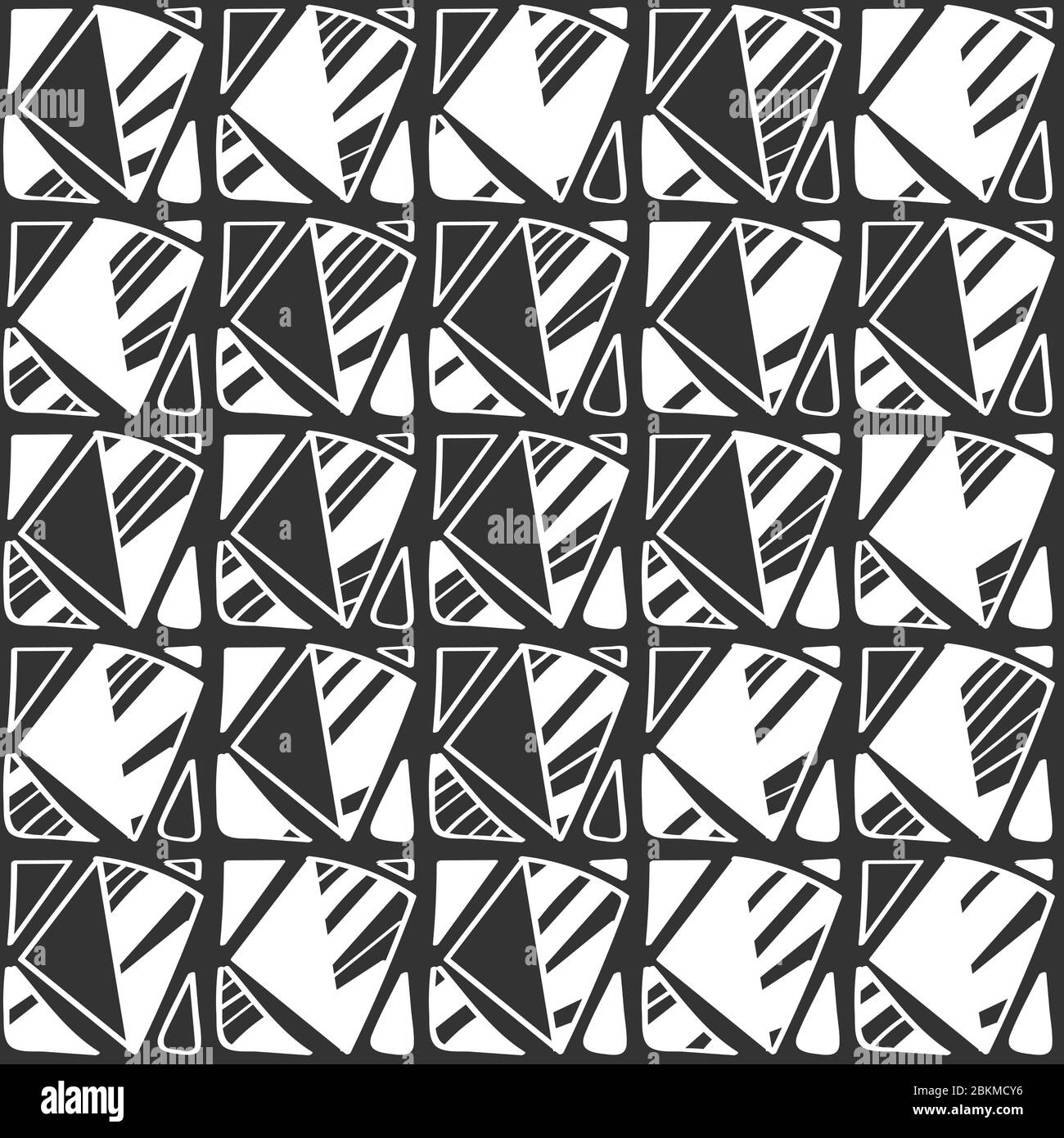Abstract seamless black and white pattern of arbitrary shapes for ...