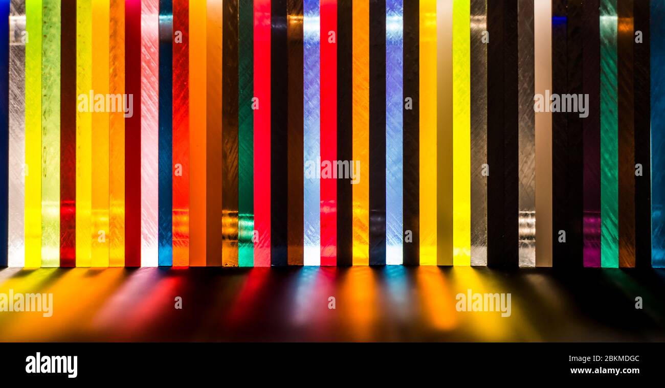 light through Stack of different colours Cast Acrylic Sheet Stock Photo ...