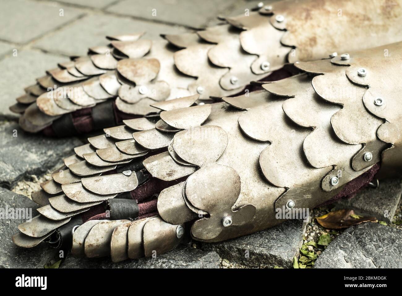 Sibiu City, Romania - 24 August 2019. medieval knight armor and weapons ...