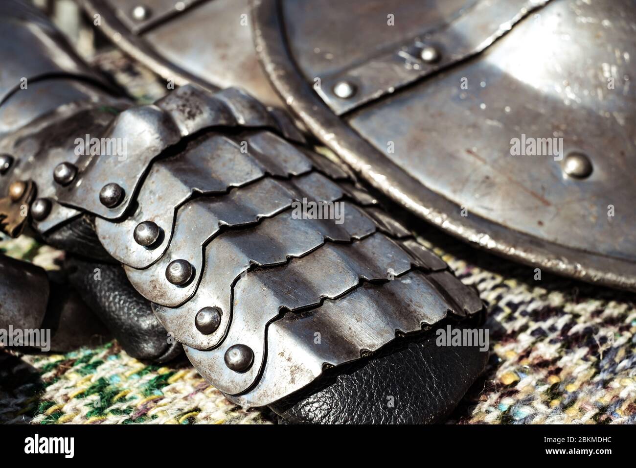 Sibiu City, Romania - 24 August 2019. medieval knight armor and weapons ...