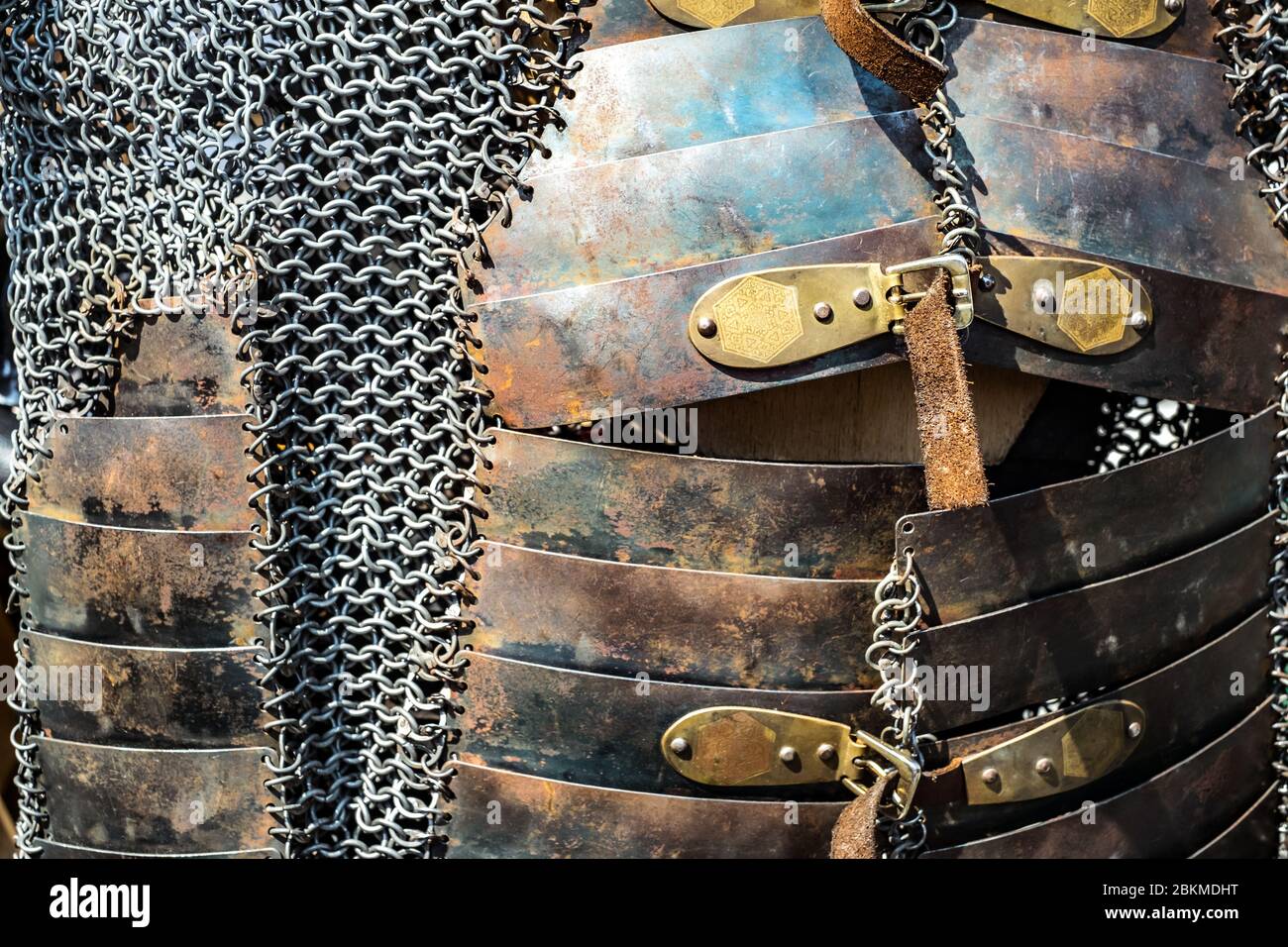 Sibiu City, Romania - 24 August 2019. medieval knight armor and weapons ...