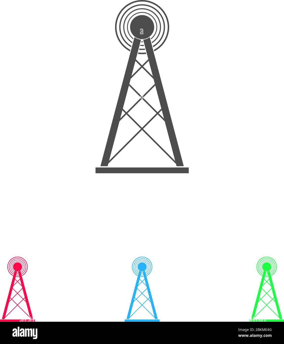 Radiolocation radar icon flat. Color pictogram on white background ...