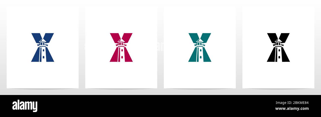 Lighthouse On Letter Logo Design X Stock Vector Image & Art - Alamy