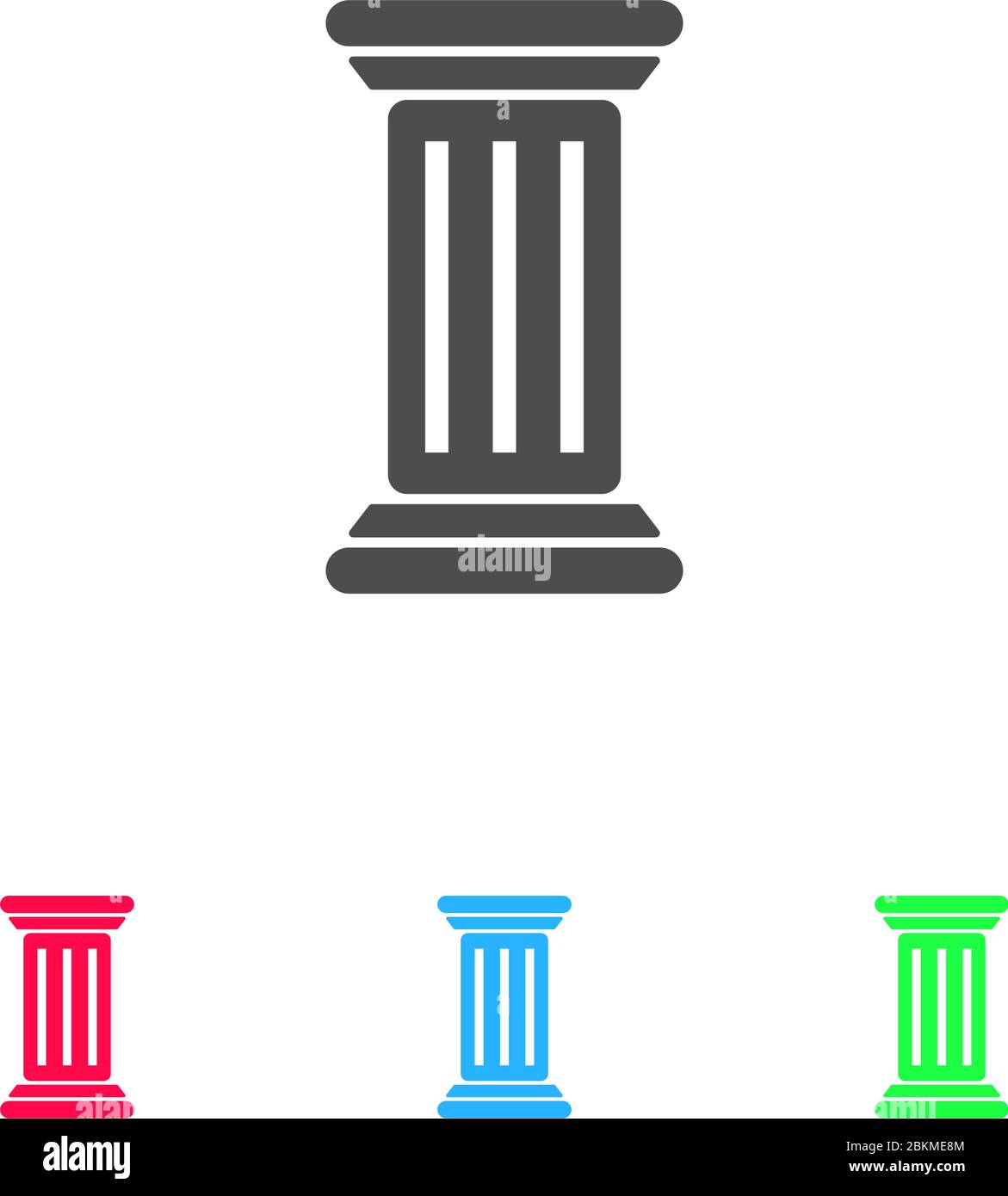 Antique Column icon flat. Color pictogram on white background. Vector ...