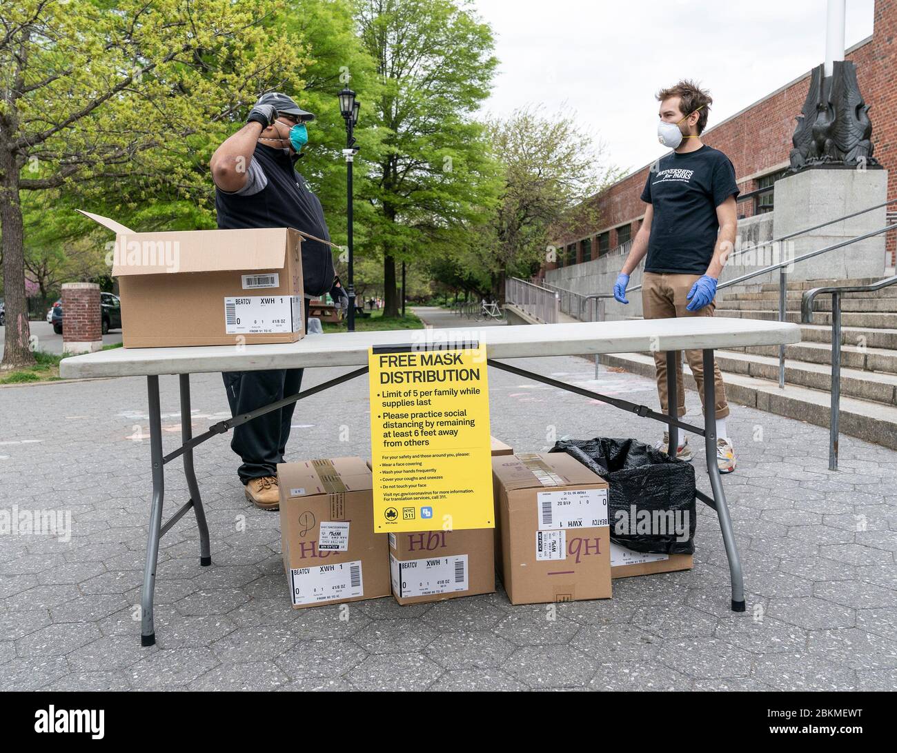 New York, United States. 04th May, 2020. Free masks distribution in ...