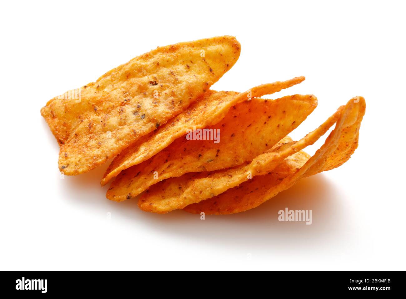 Heap of Taco Chips isolated on white background Stock Photo - Alamy