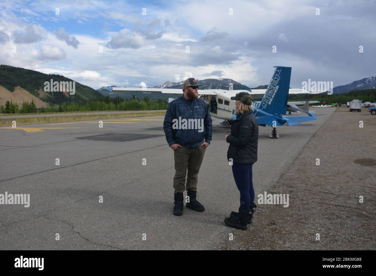 A small plane flightseeing tour operated by Fly Denali lands on the ...