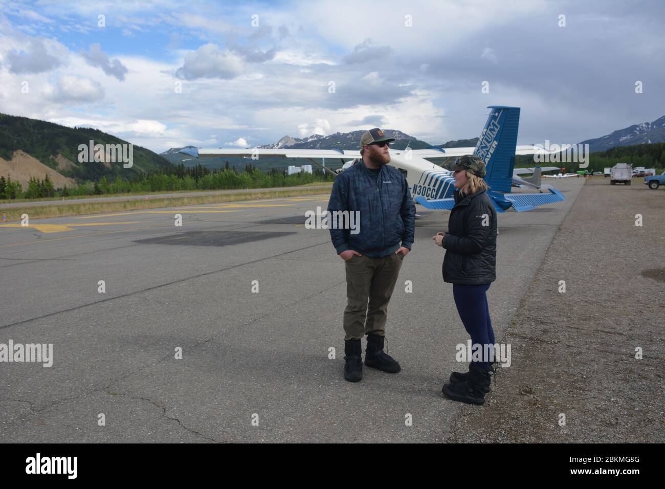 A small plane flightseeing tour operated by Fly Denali lands on the ...