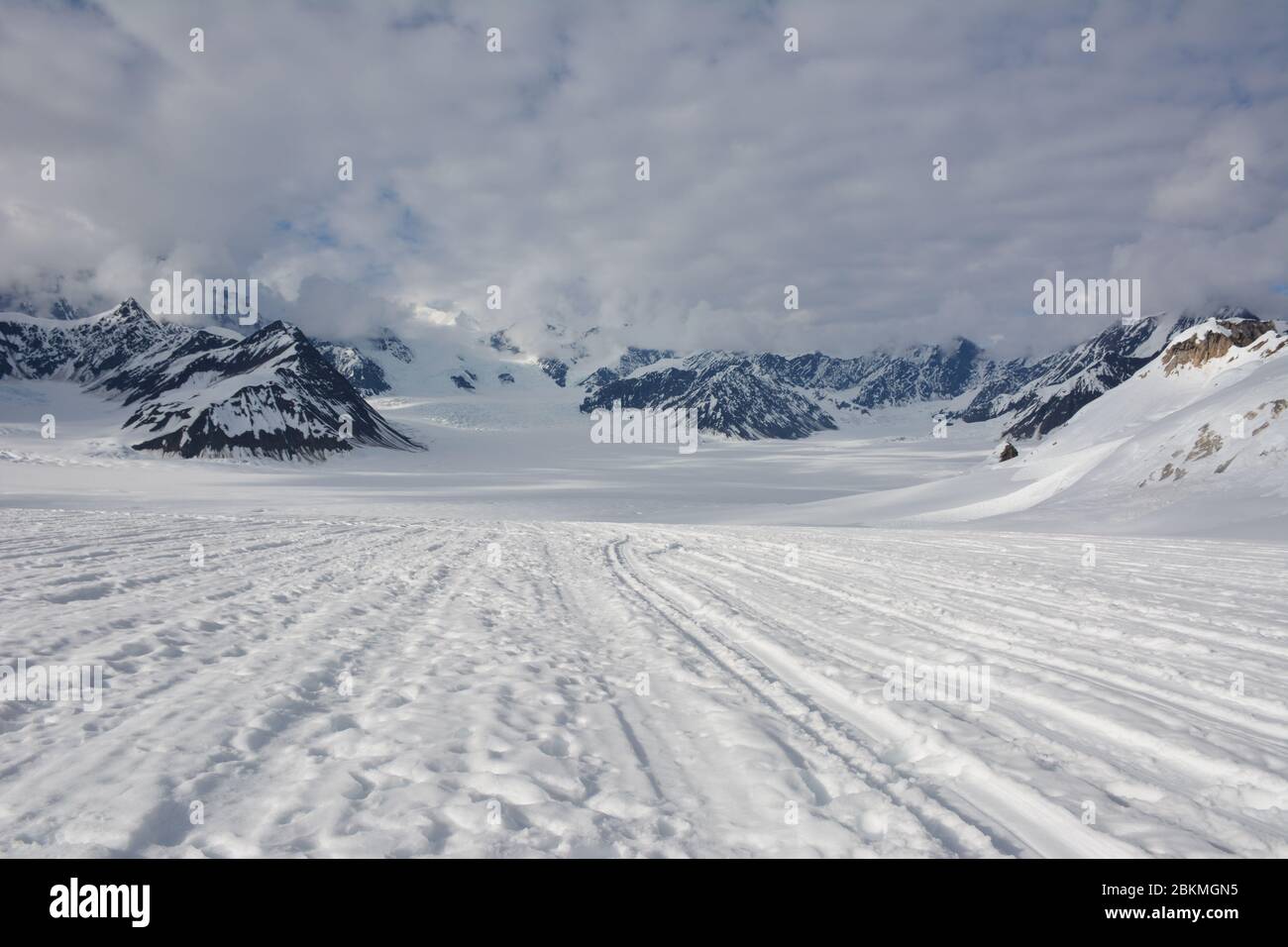 A small plane flightseeing tour operated by Fly Denali lands on the ...