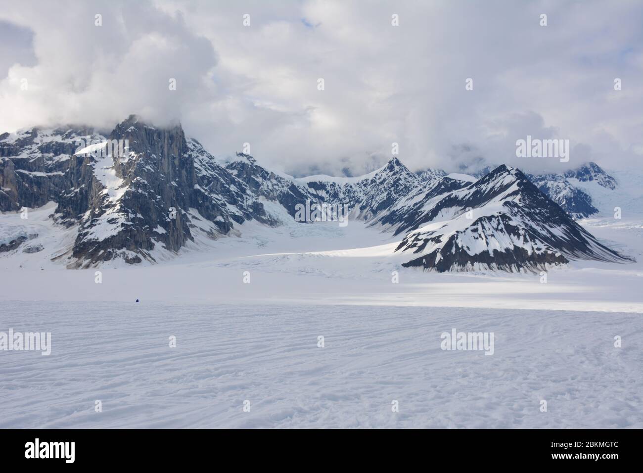 A small plane flightseeing tour operated by Fly Denali lands on the ...