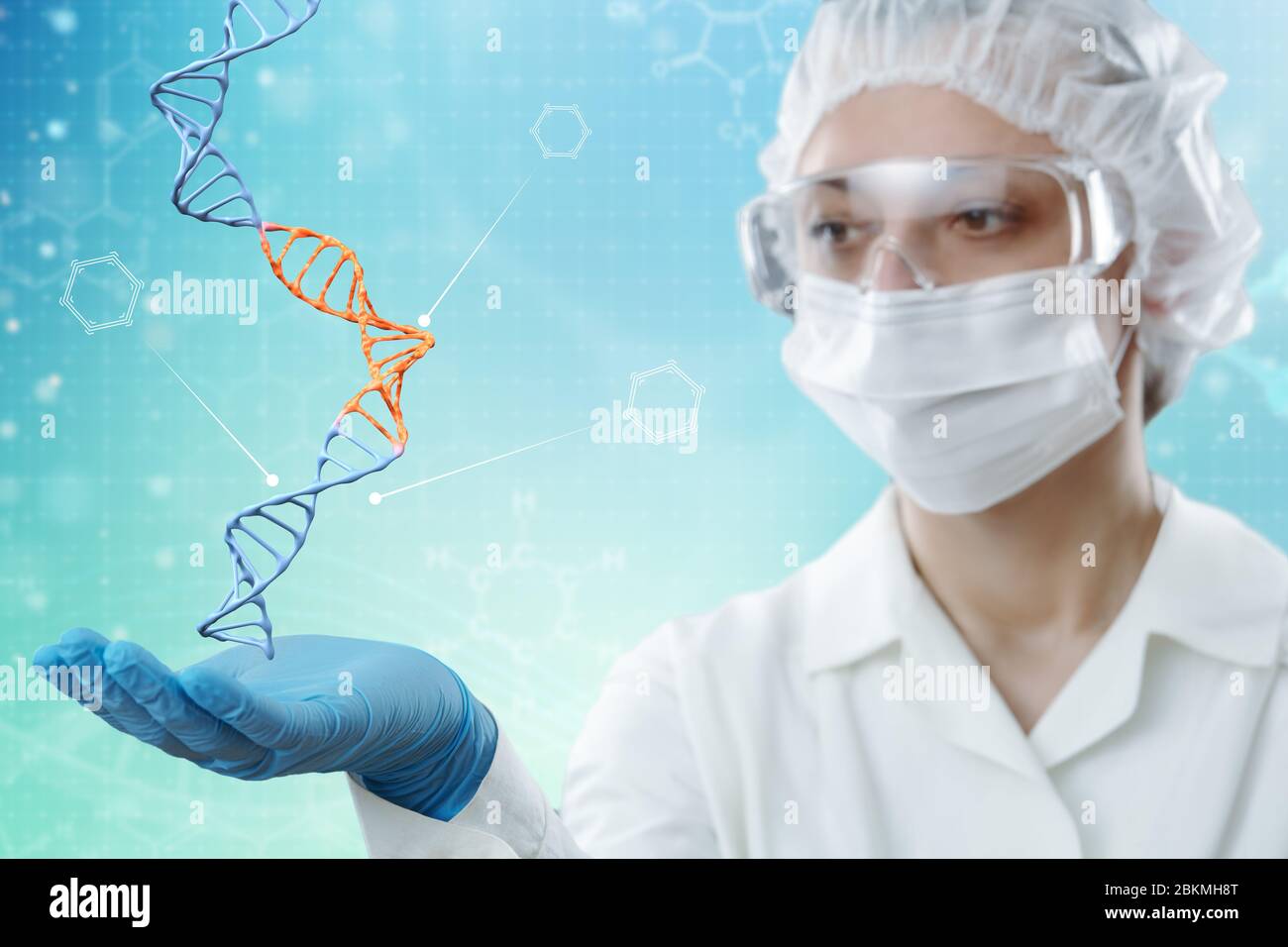 Innovative technologies in science and medicine . Female scientist ...