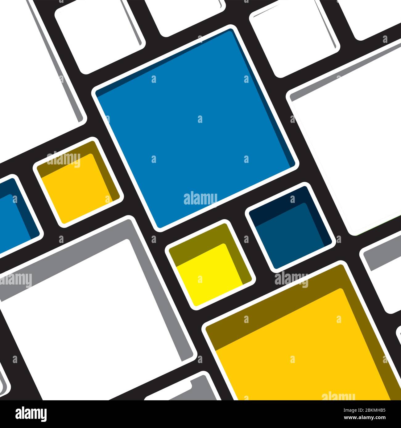 Colorful geometric modern Mondrian style background vector illustration ...