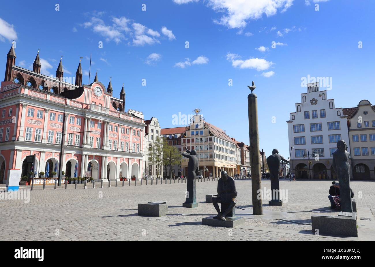 Rostock, Germany. 19th Apr, 2020. View of the Neuer Markt with the ...