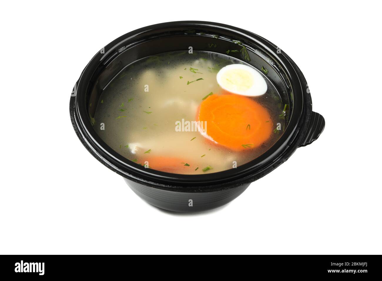 Soup in take away box isolated on white background Stock Photo - Alamy