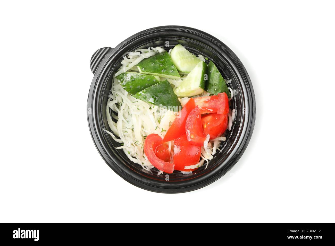 Salad in take away box isolated on white background Stock Photo - Alamy