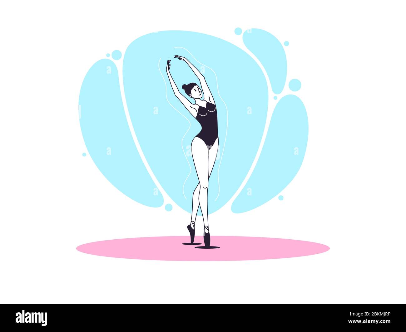 Graceful ballerina woman in outline minimalist style. Ballet dancer ...
