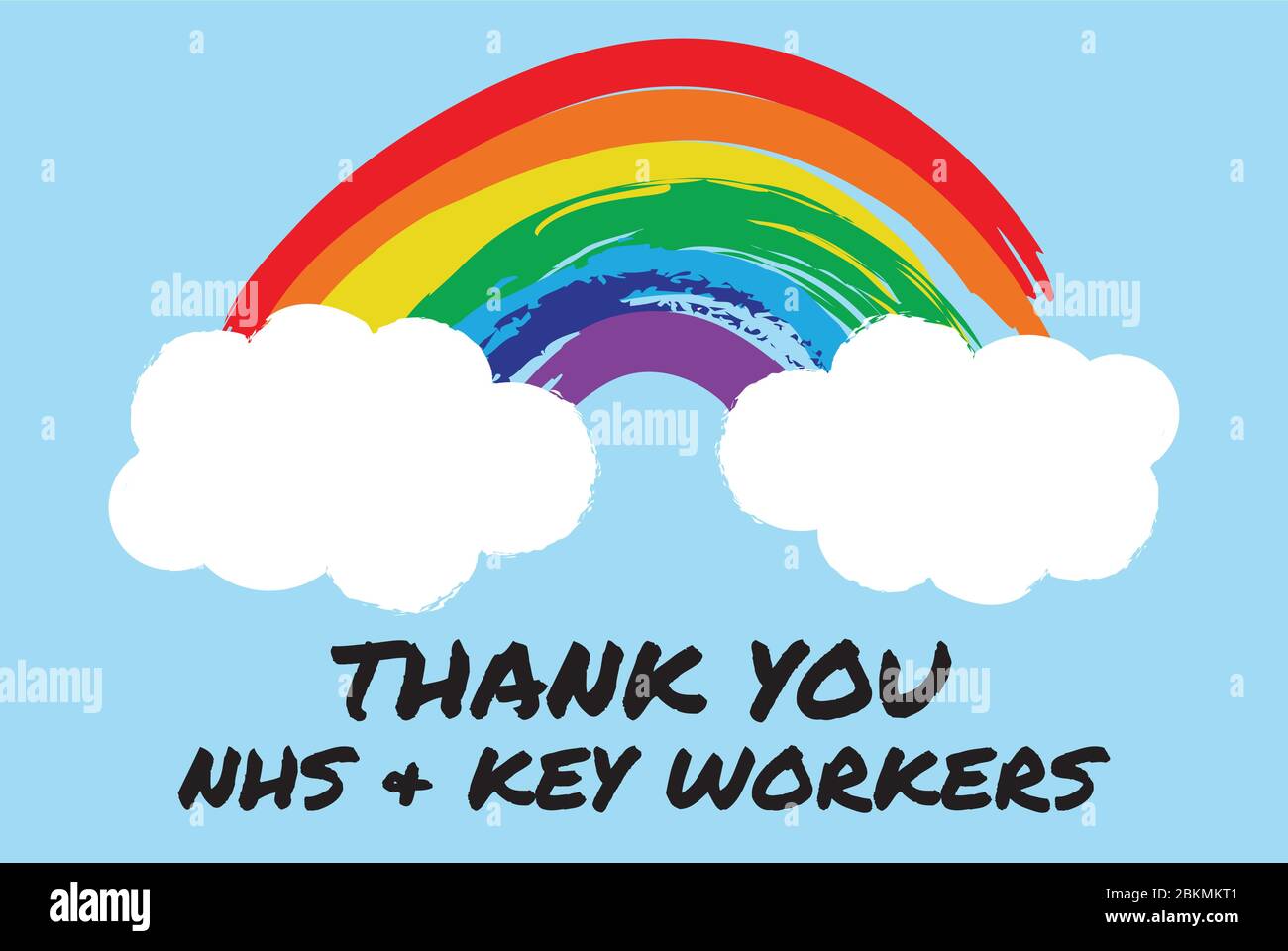 Thank you nhs and all key workers rainbow Stock Vector Images - Alamy