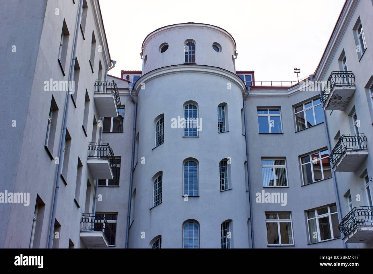 Building tower with crooked windows Stock Photo - Alamy