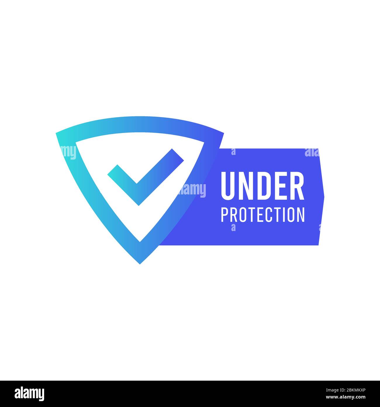 Shield with check mark icon vector.Under protection gradient sign ...