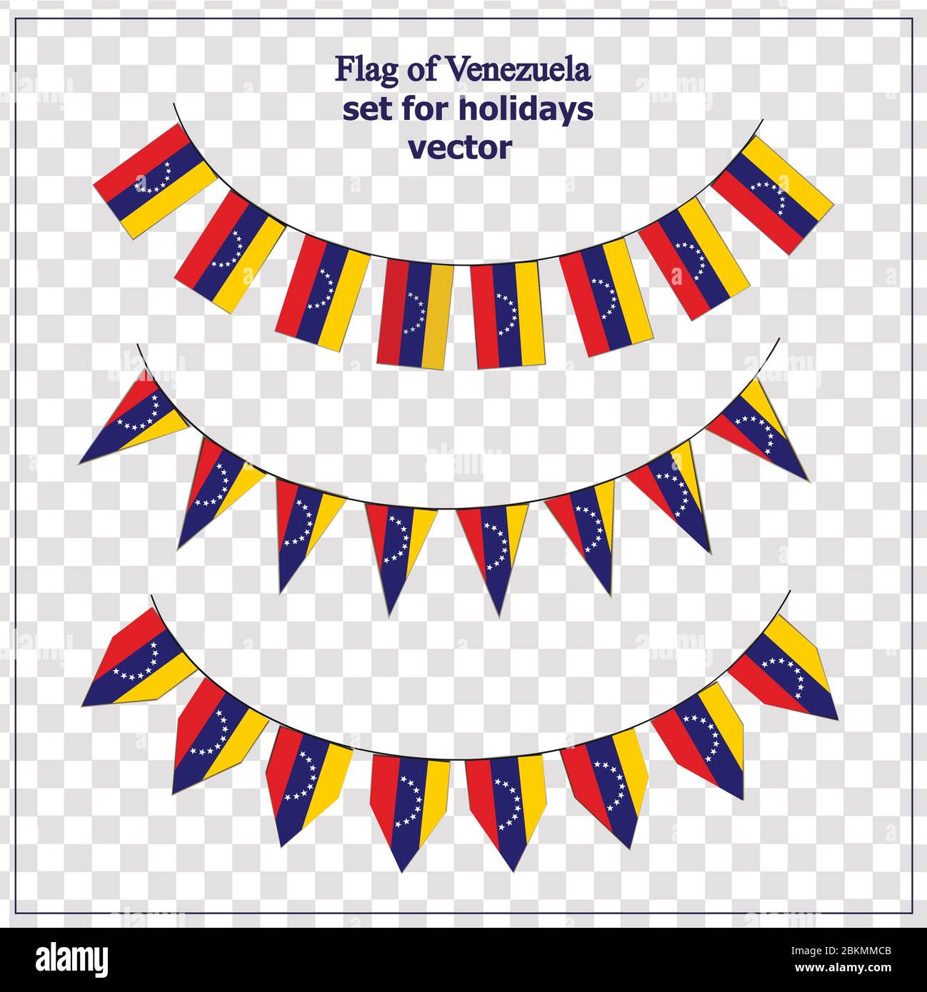 Set with flags of Venezuela with folds. Colorful illustration with ...