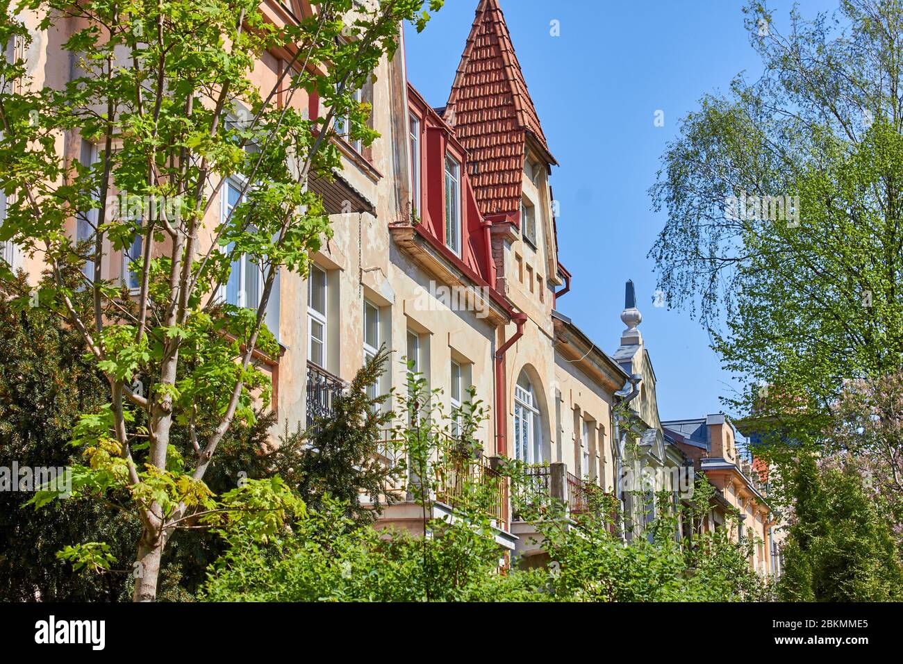 Old house with a strange roof construction Stock Photo - Alamy