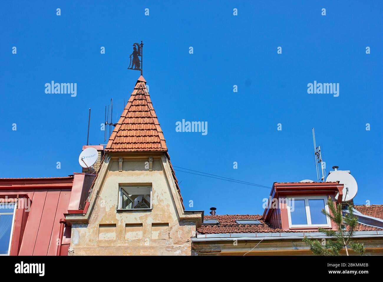 Small tower on the ordinary building in city center Stock Photo - Alamy
