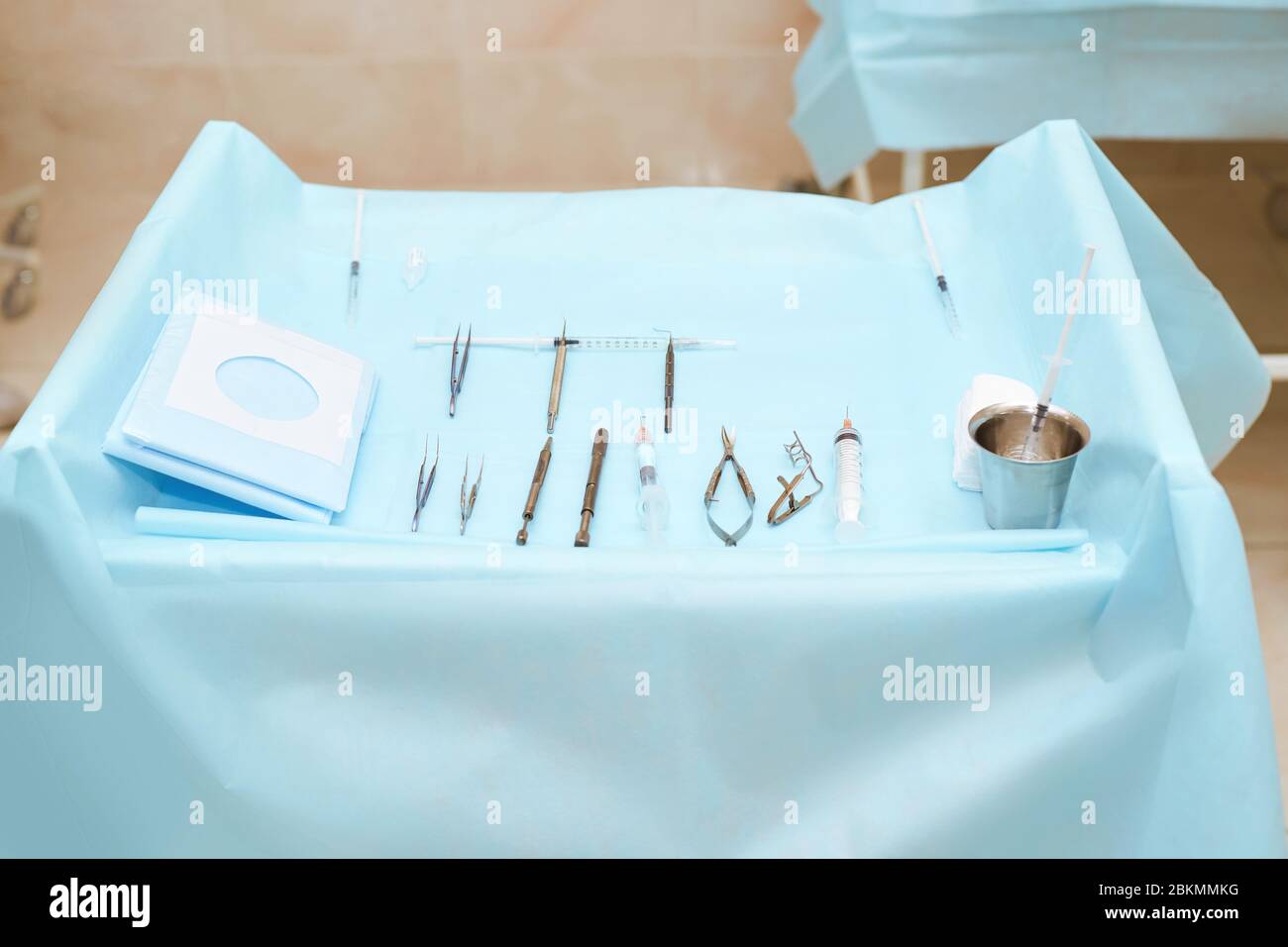 Surgery tools. Operation room inside. Blue color Stock Photo - Alamy