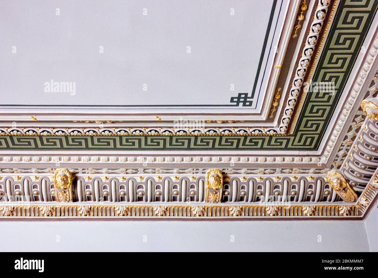 Nice and colorful decorations on the ceiling in old building Stock ...