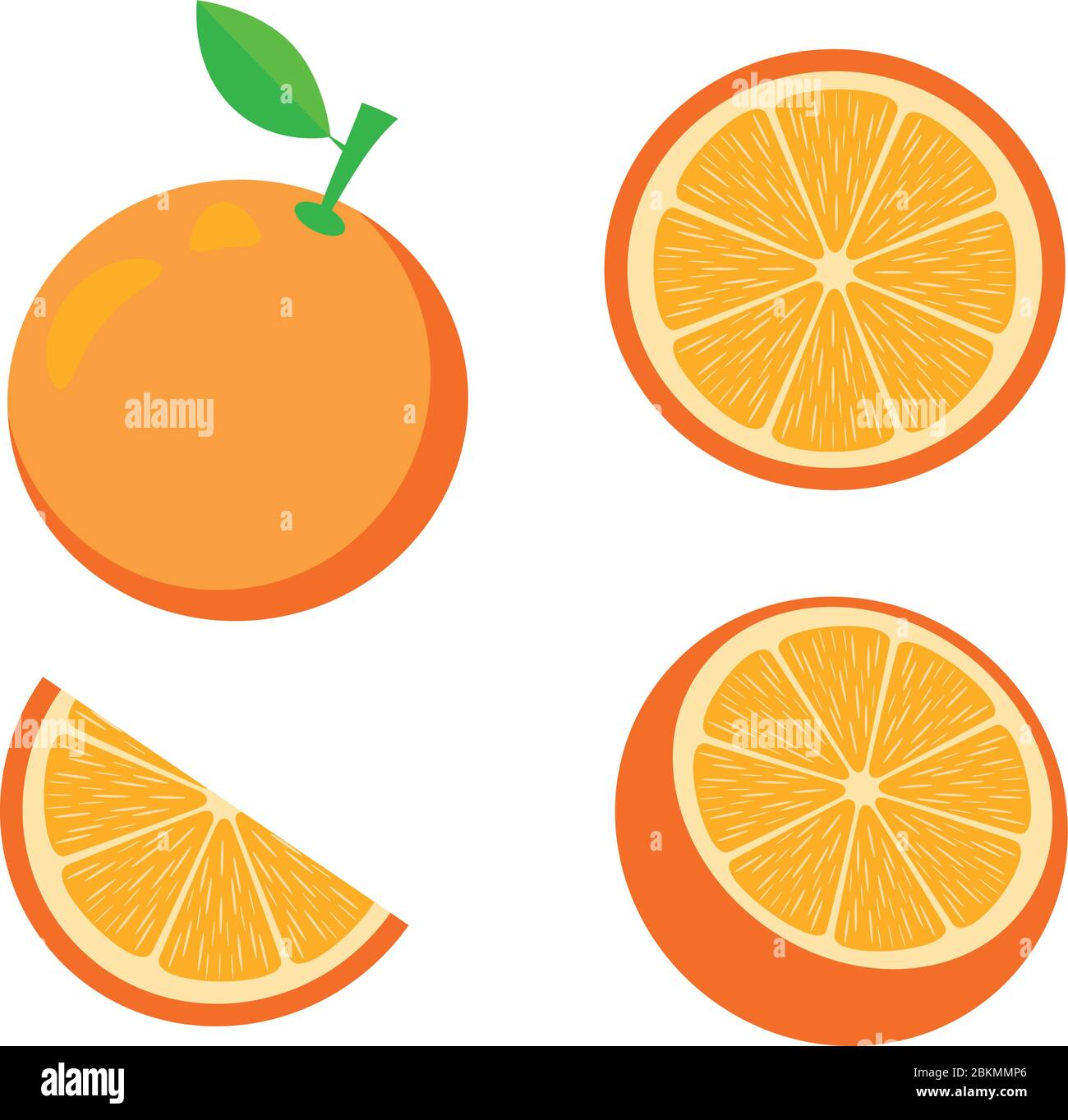 vector illustration of an orange. Fruits, slices, oranges. Fresh fruit ...