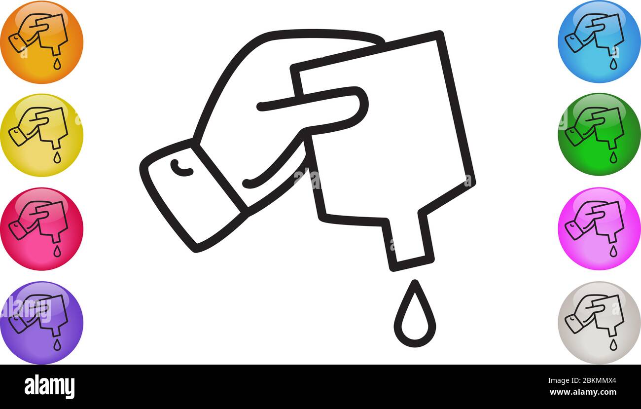 Hand pouring lotion or liquid soad symbol icon, sanitizer gel. Washing ...