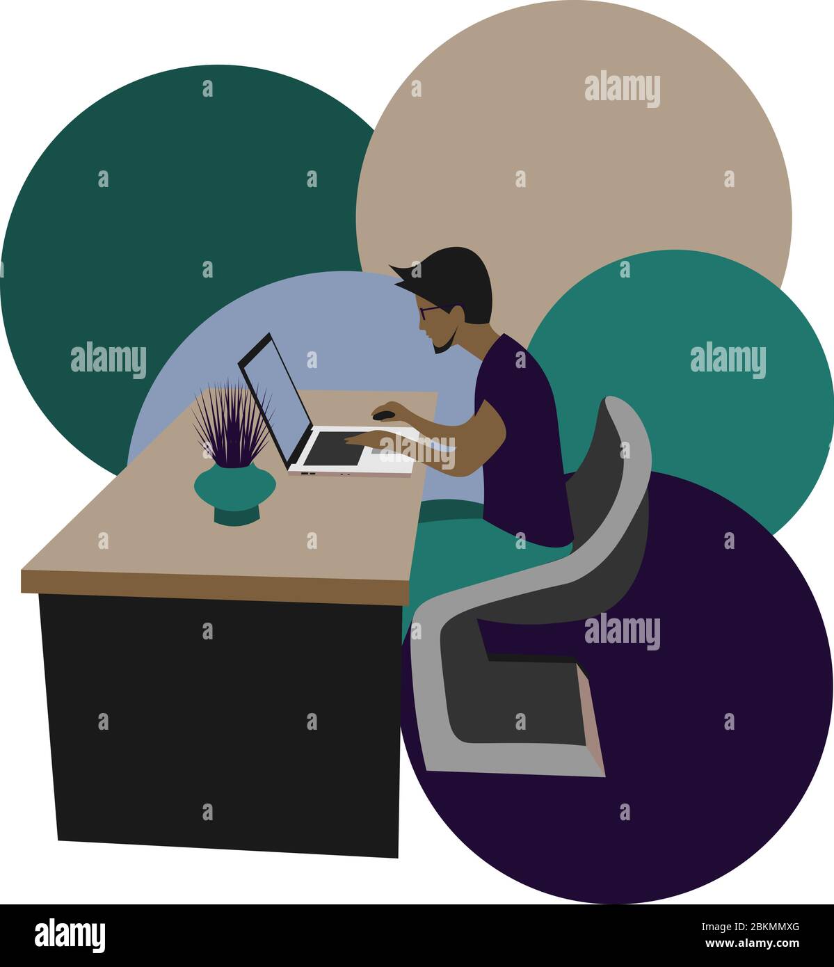 Young indian man work Stock Vector Images - Alamy