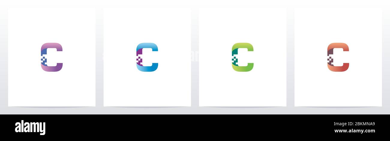 Modern Digital Letter Logo Design C Stock Vector Image & Art - Alamy