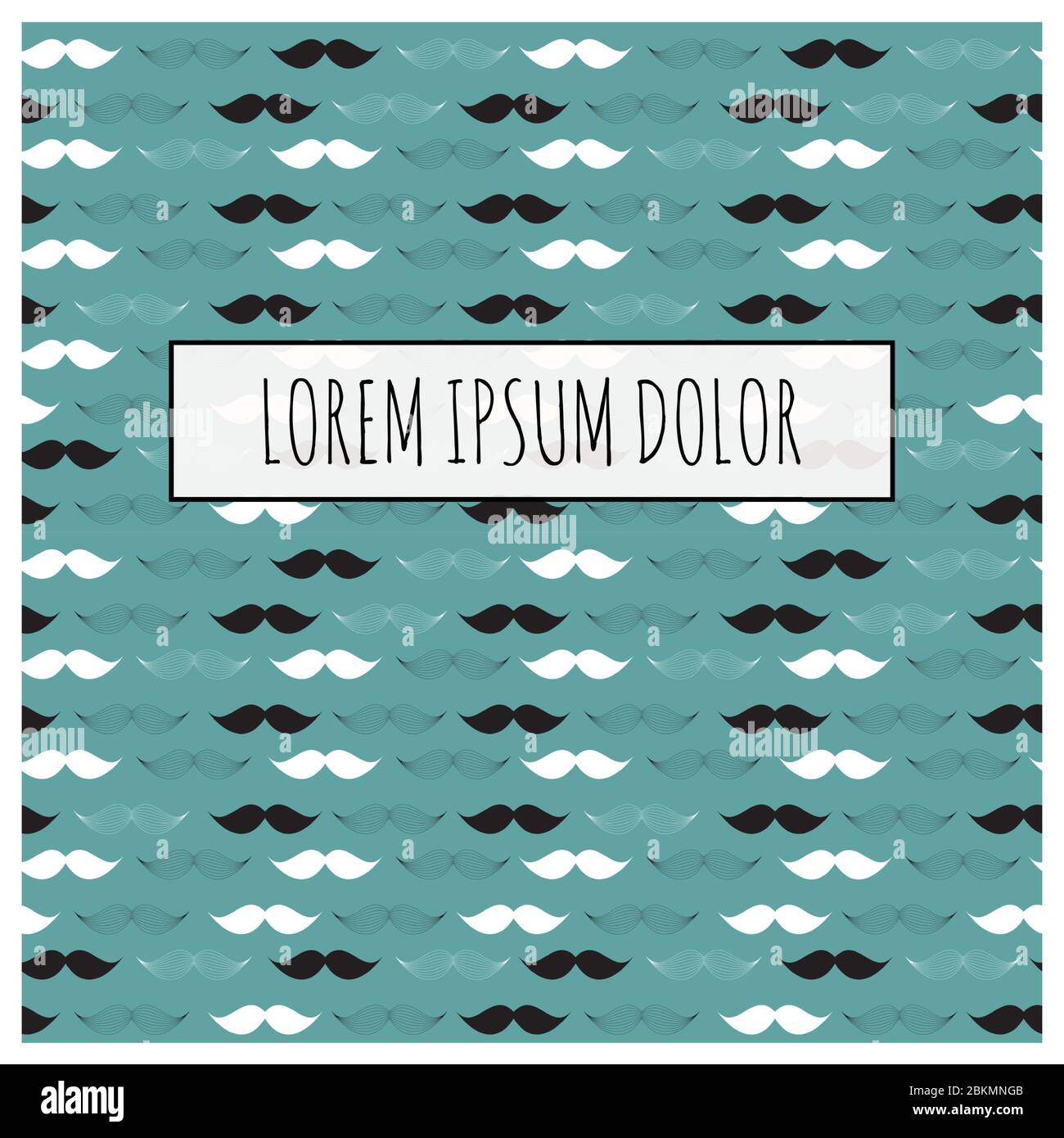 Abstract Mustache Pattern with Frame and Sample Text. Vector ...