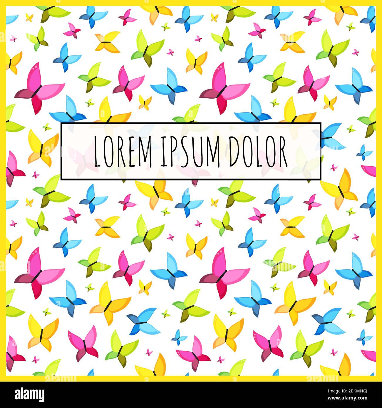 Abstract Spring Pattern with Frame and Sample Text. Vector Illustration ...