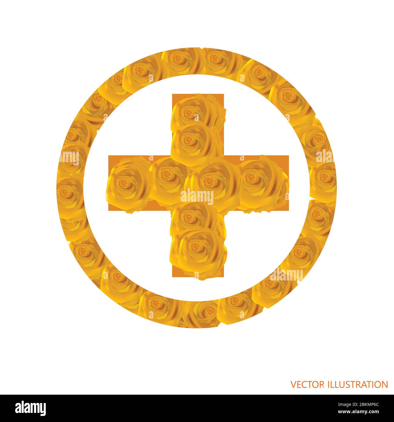 Abstract background with cross. Bright illustration with yellow roses ...