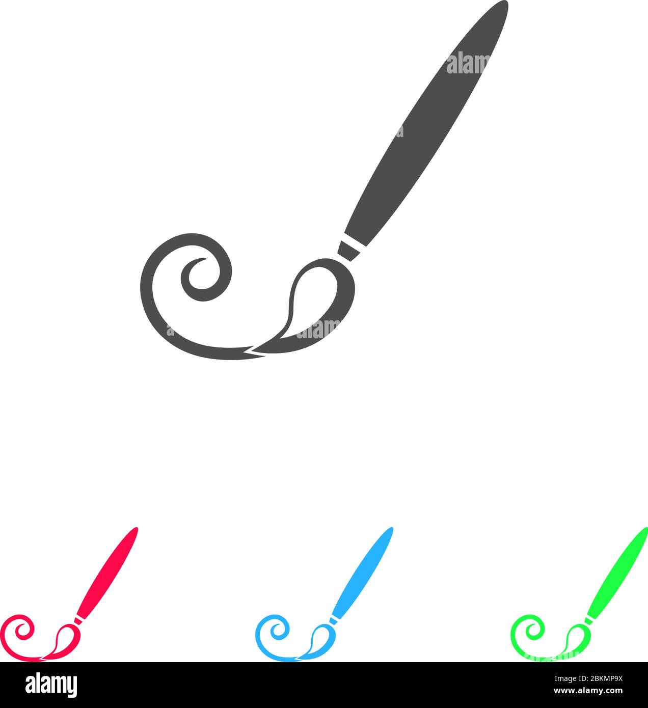 Paint brush icon flat. Color pictogram on white background. Vector ...