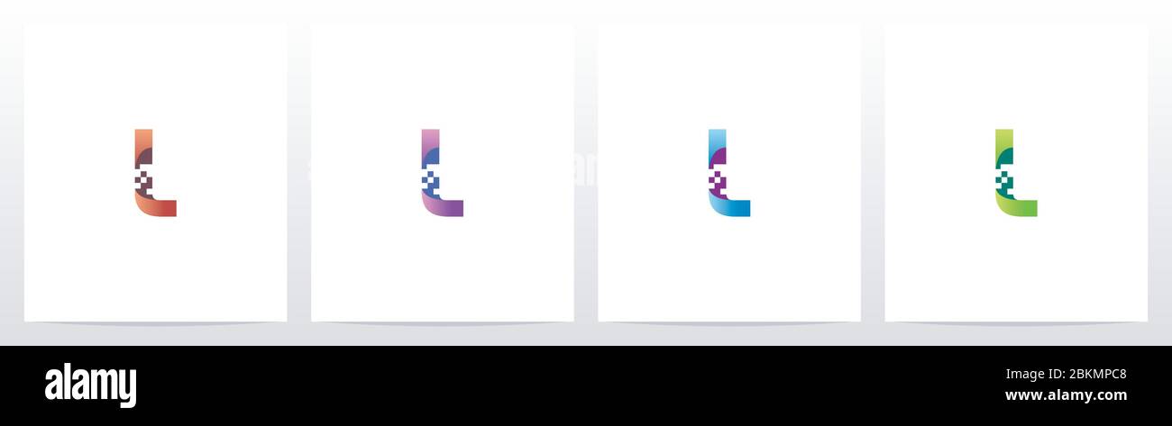 Modern Digital Letter Logo Design L Stock Vector Image & Art - Alamy