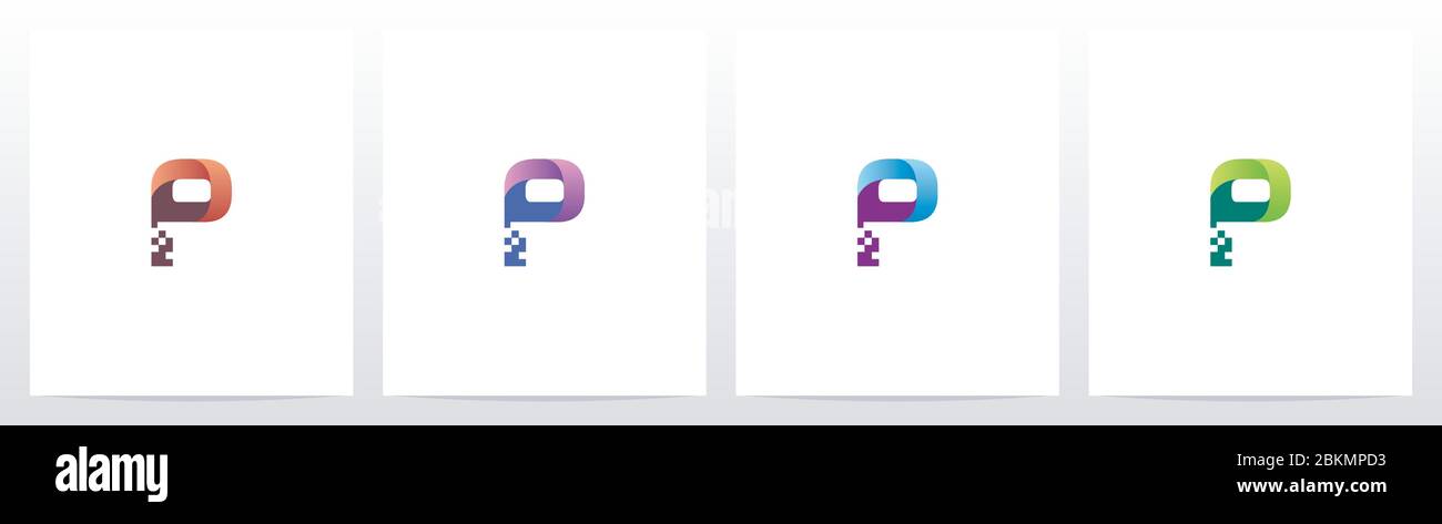 Modern Digital Letter Logo Design P Stock Vector Image & Art - Alamy