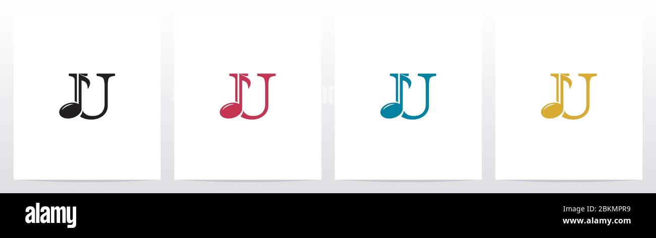 Music Note On Letter Logo Design U Stock Vector Image & Art - Alamy