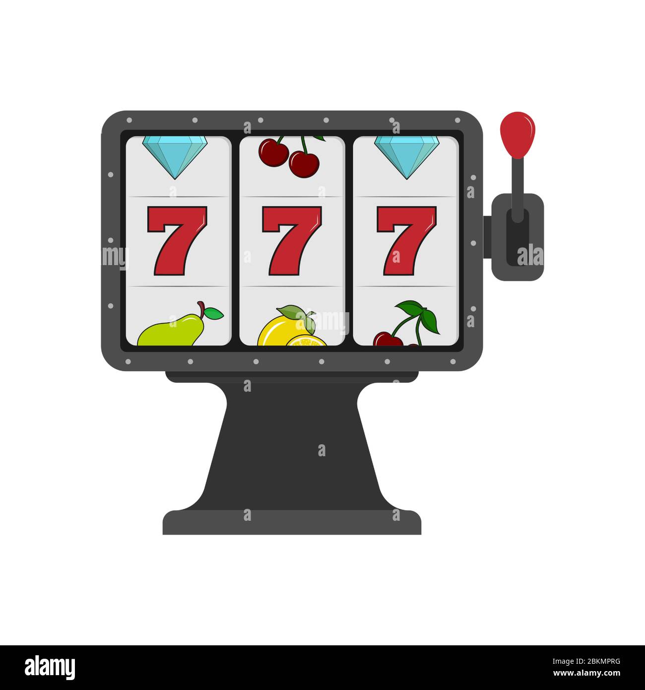777 slot machine. Simple flat design isolated on white background Stock ...