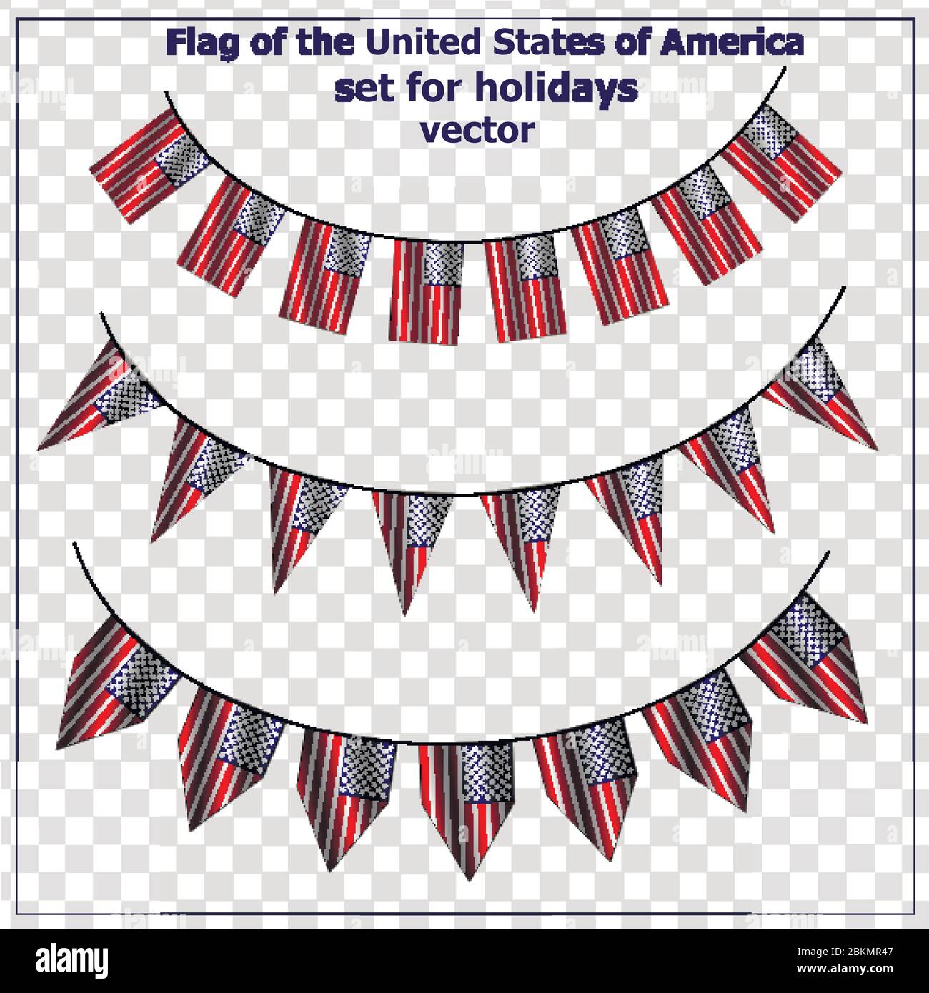 Bright set with flags of USA for holidays. Happy America day background ...