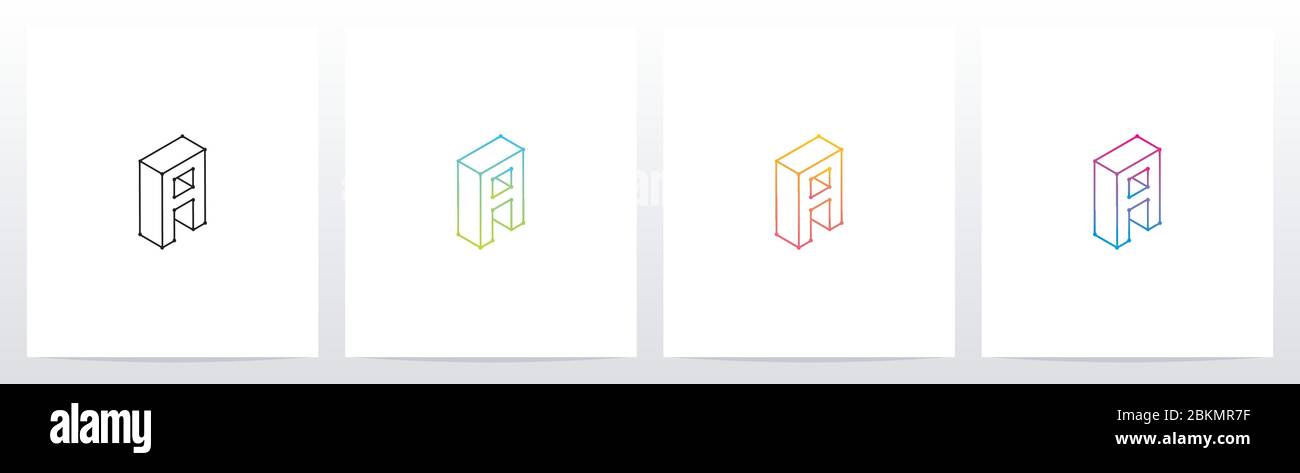 Outline Of 3D Letter Logo Design A Stock Vector Image & Art - Alamy